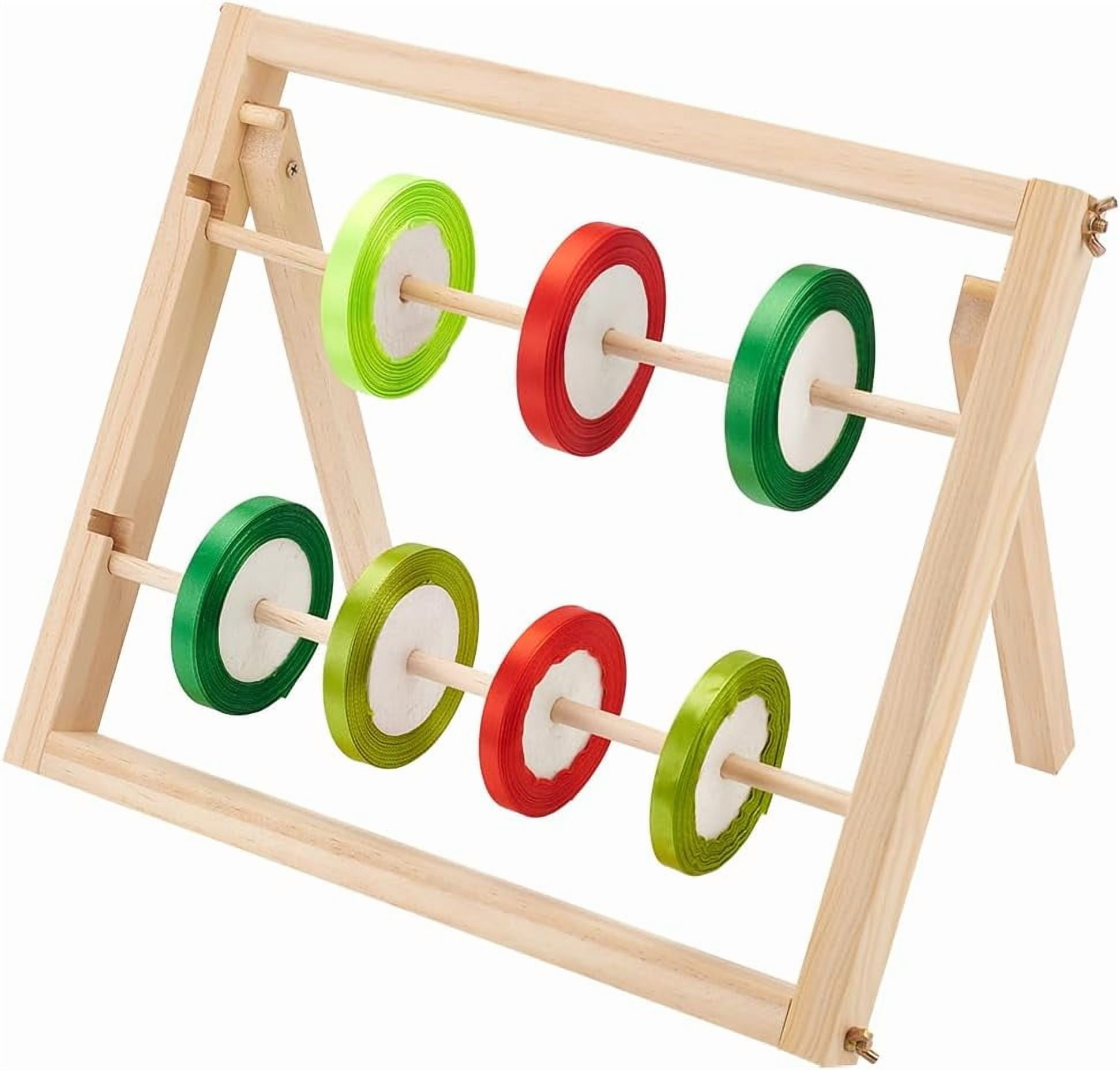Craft Ribbon Storage Organizer 2-Tier Wooden Ribbon Organizer Storage ...