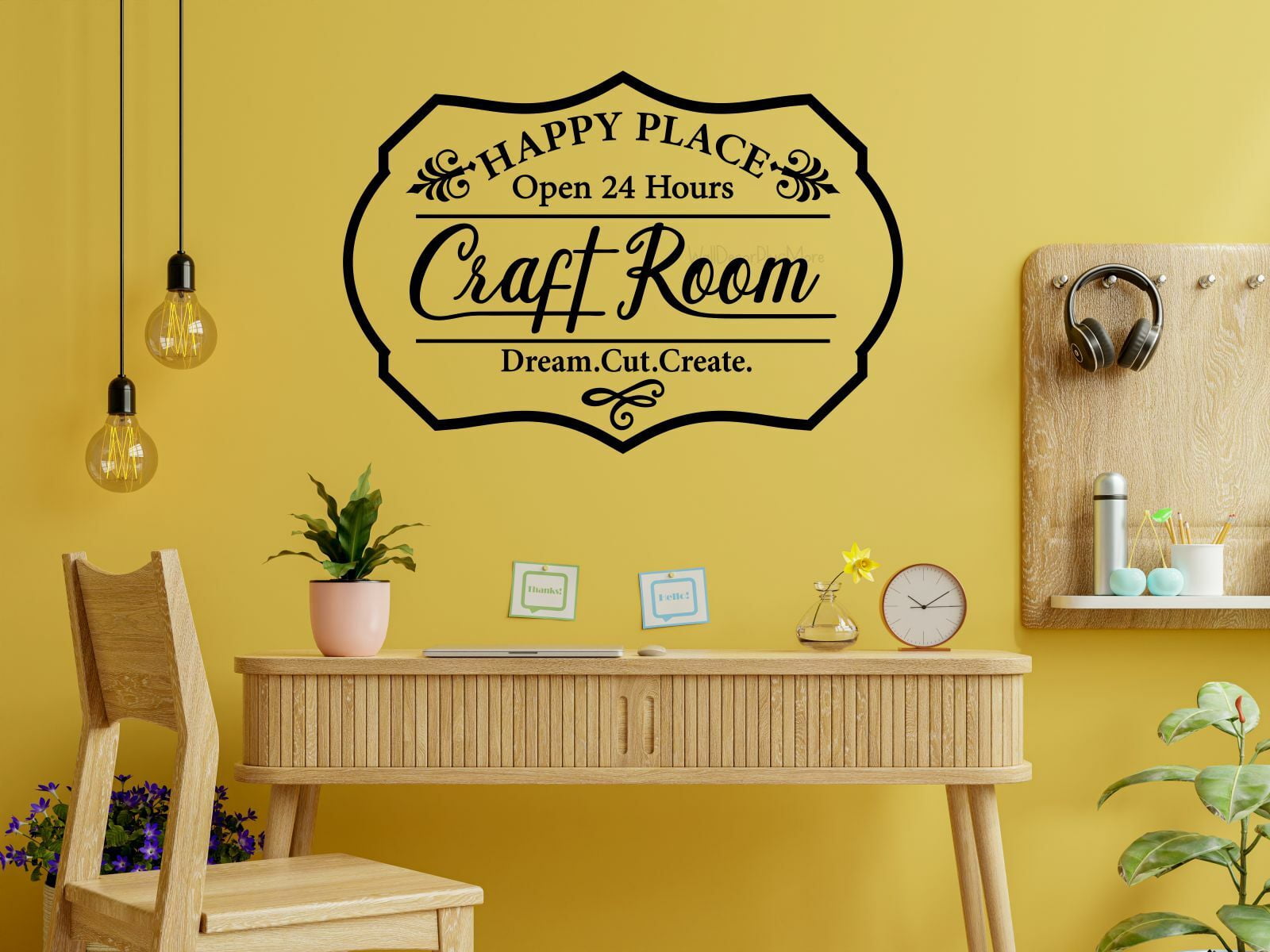 Craft Room Happy Place Dream Cut Create Tailor Seamstress Quote Decals ...