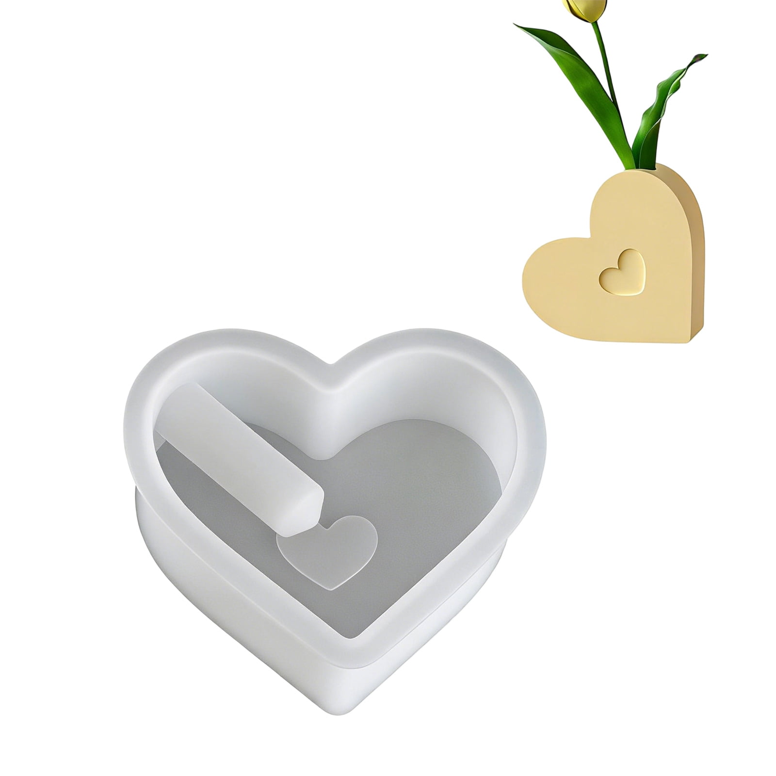 Craft Silicone Mold Set For Handmade Resin Flower Vases With Heart And ...