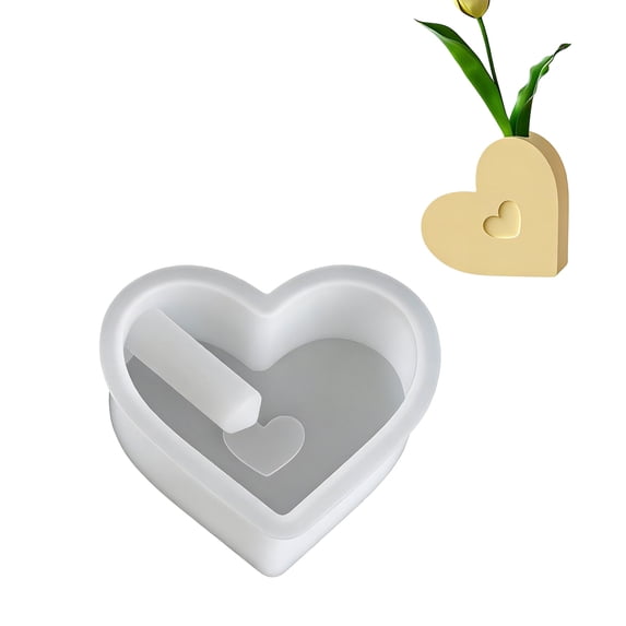 Craft Silicone Mold Set For Handmade Resin Flower Vases With Heart And ...