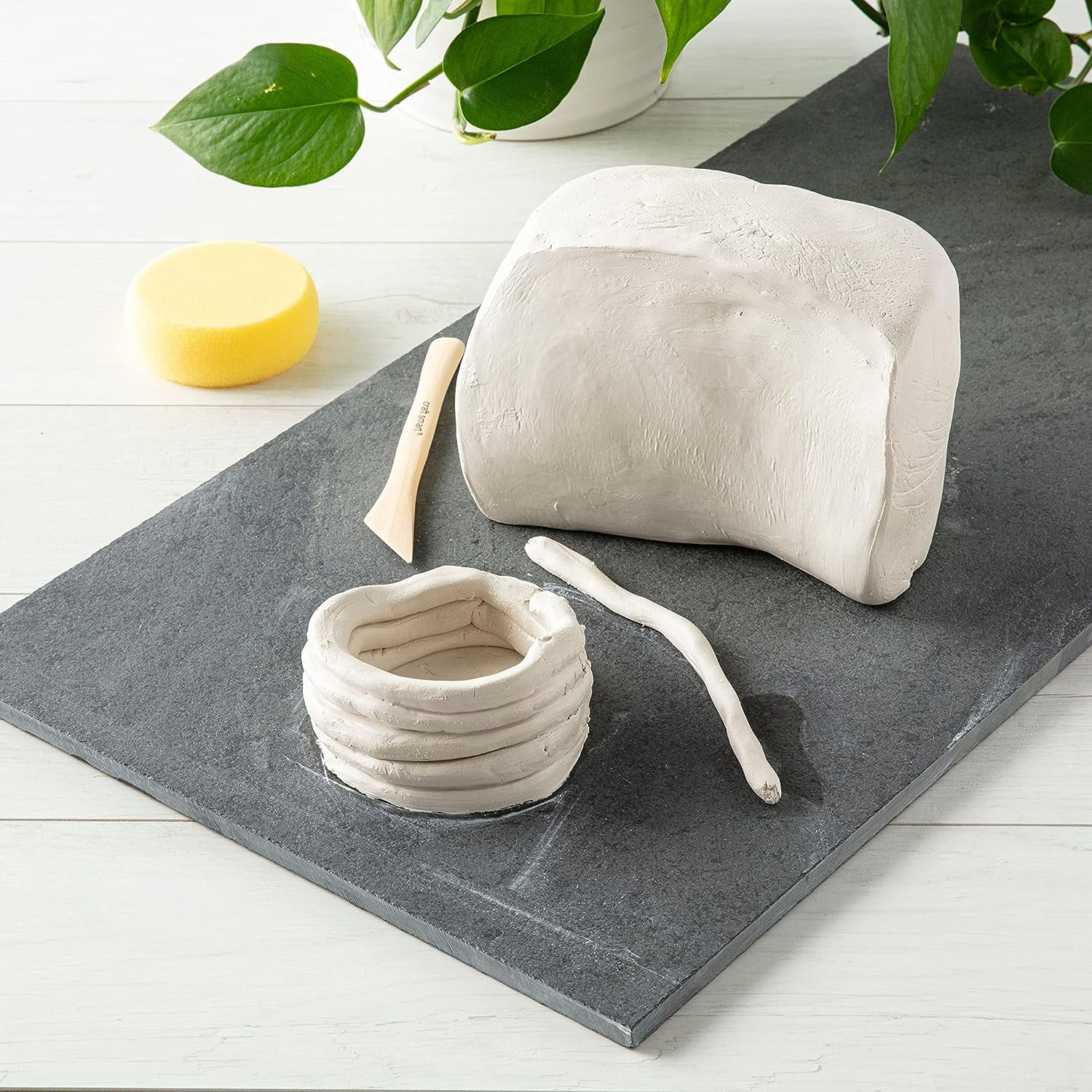 Craft Smart 10lb White Natural Air-Dry Clay - Non-Toxic Clay for Hand ...