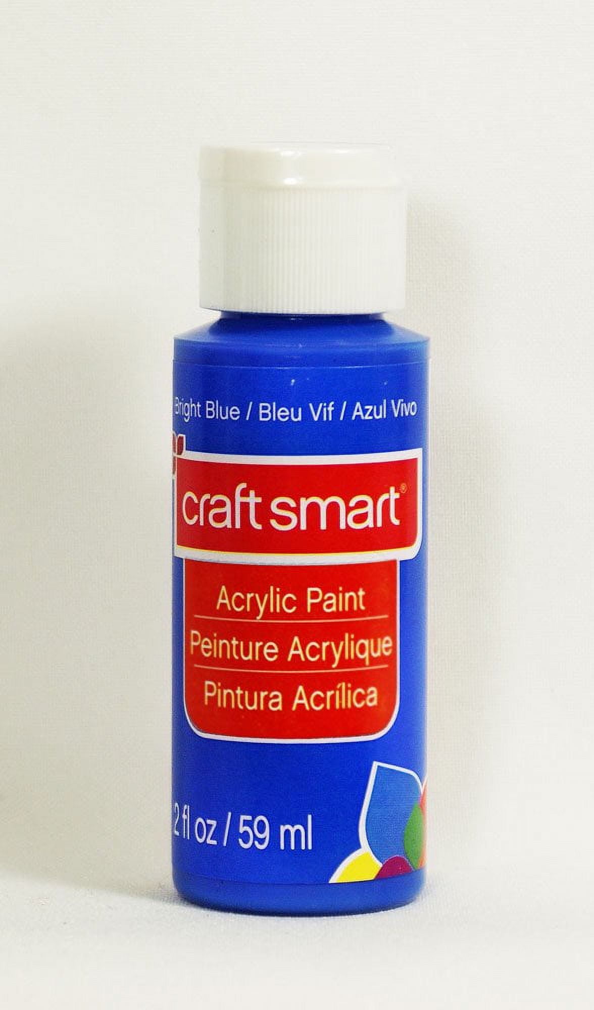 Craft Smart Acrylic Paint 2 Fl.oz. 1 Bottle 50 + Colors (Bright Blue ...
