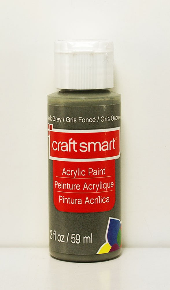 Craft Smart Acrylic Paint 2 Fl.oz. 1 Bottle 50 + Colors (Dark Grey ...