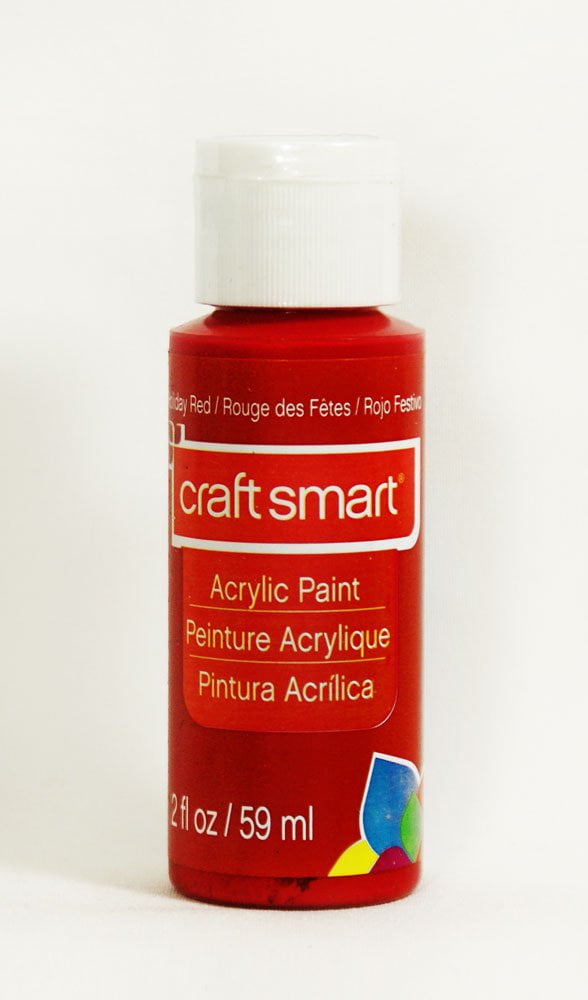 Craft Smart Acrylic Paint 2 Fl.oz. 1 Bottle 50 + Colors (Holiday Red ...