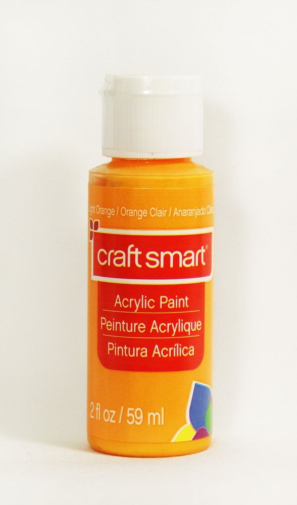 Craft Smart Acrylic Paint 2 Fl.oz. 1 Bottle 50 + Colors (Light Orange ...