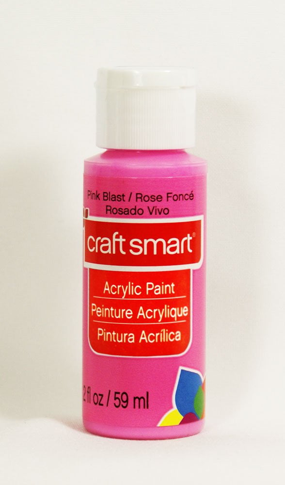 Craft Smart Acrylic Paint 2 Fl.oz. 1 Bottle 50 + Colors (Pink Blast ...