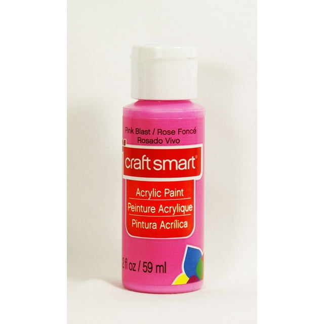 Craft Smart Acrylic Paint 2 Fl.oz. 1 Bottle 50 + Colors (Pink Blast ...