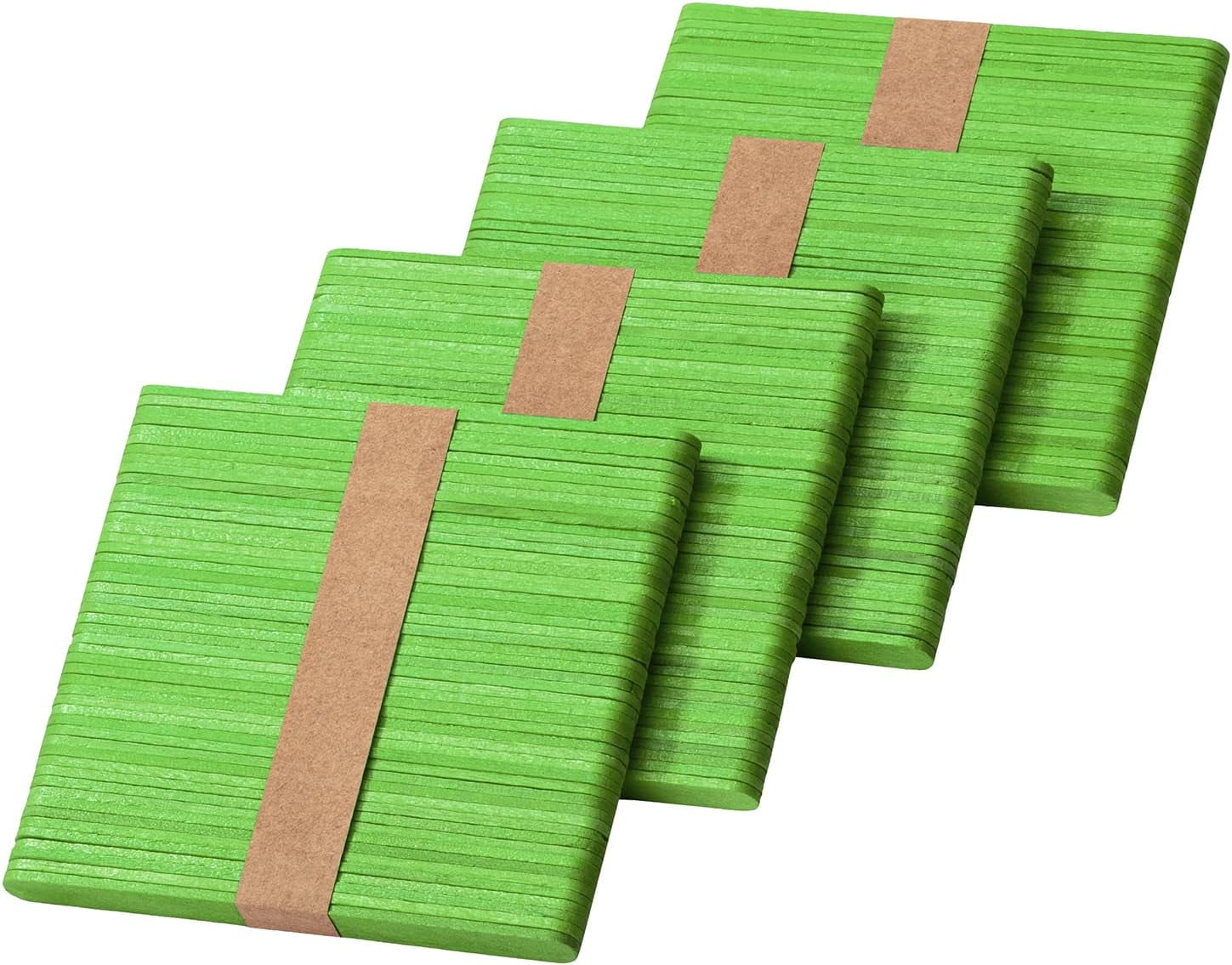 Bulk Craft Sticks, 200 Pack - 4.5 Inch Colorful Green Popsicle Stick ...