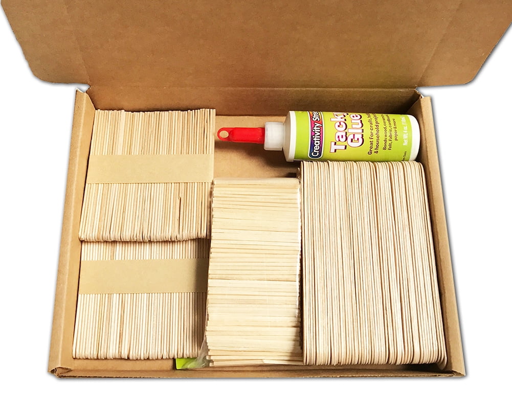 Bulk Variety Craft Sticks Value Pack: 100 Jumbo, 100 Regular Size, 250 ...