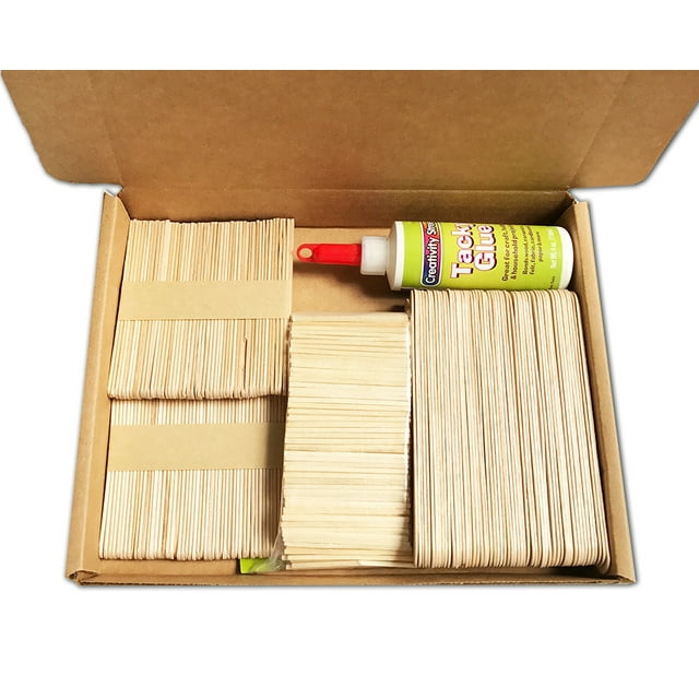 Bulk Variety Craft Sticks Value Pack: 100 Jumbo, 100 Regular Size, 250 ...