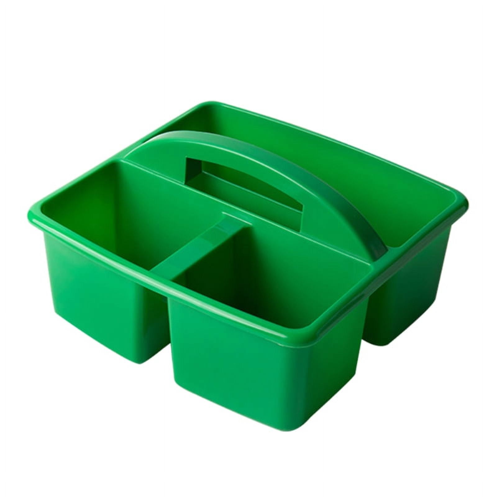 Craft Storage Caddy - 3 Compartment Plastic Basket - Portable with ...