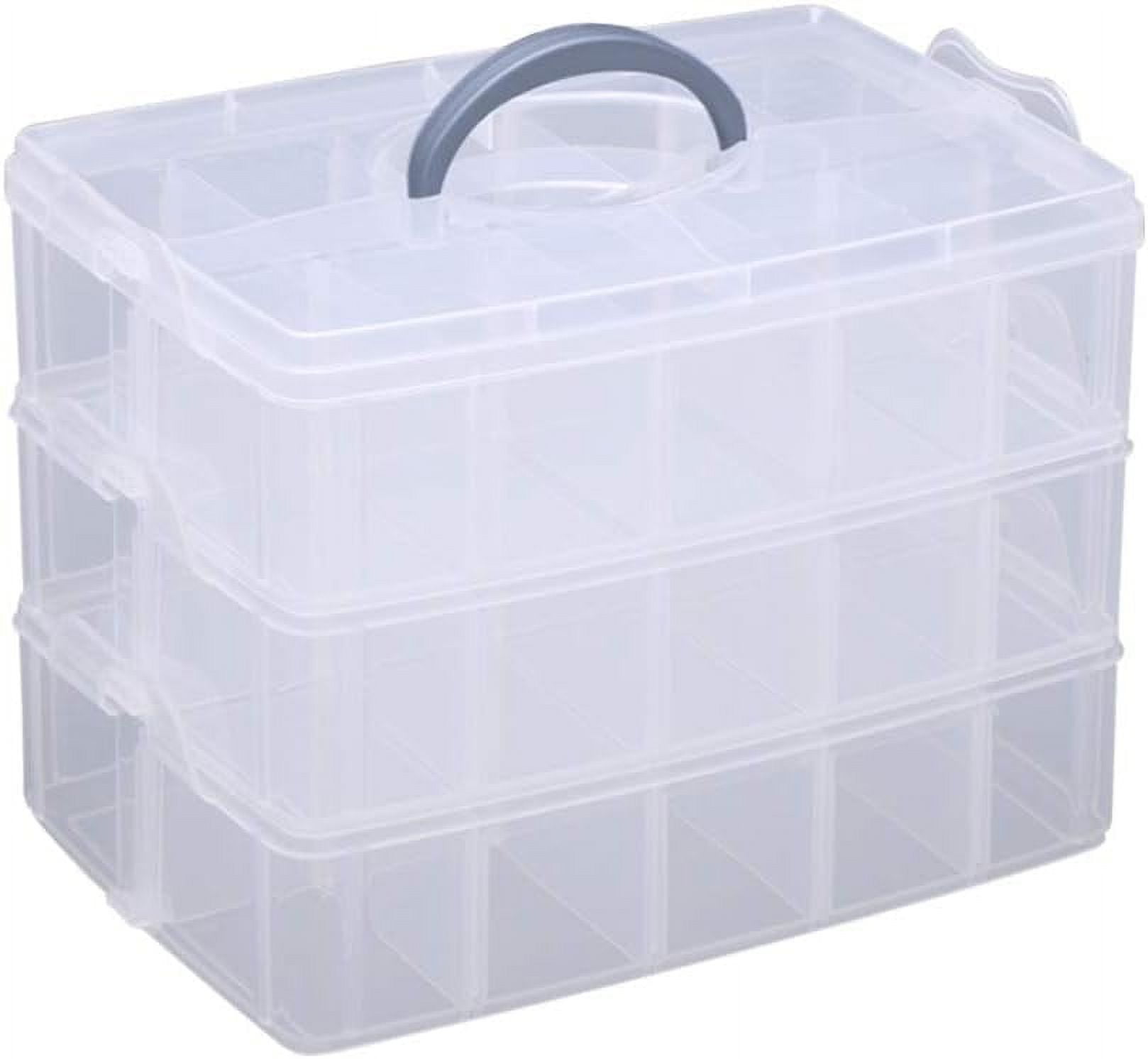 Craft Storage Container, 3-Tier Stackable Storage Container with 30 ...