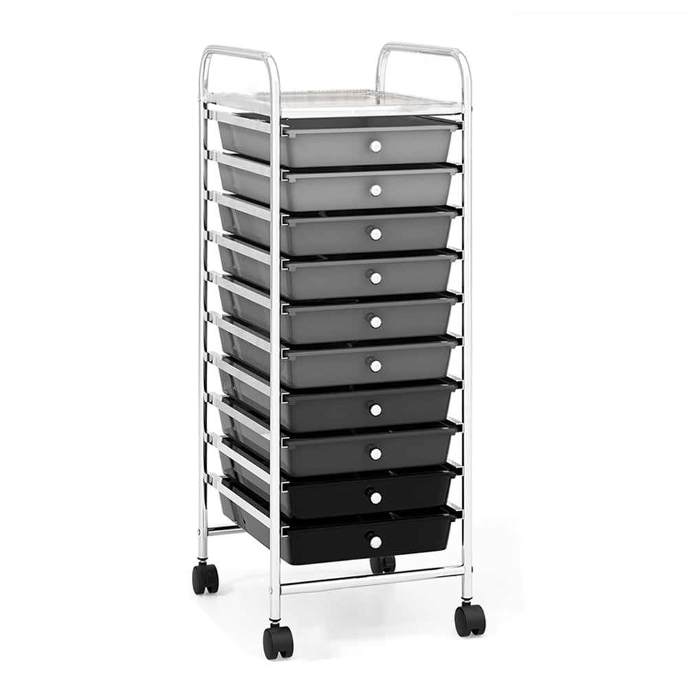 Craft Storage Organizers Cart, Versatile Lockable Rolling Cart with 10 ...