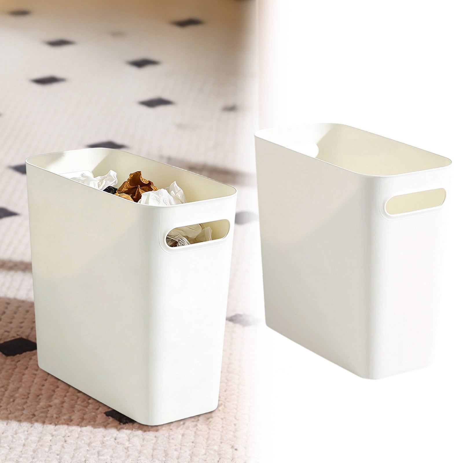 Craft Supplies,Small Trash Can Slim Plastic Wastebasket For Bathroom ...