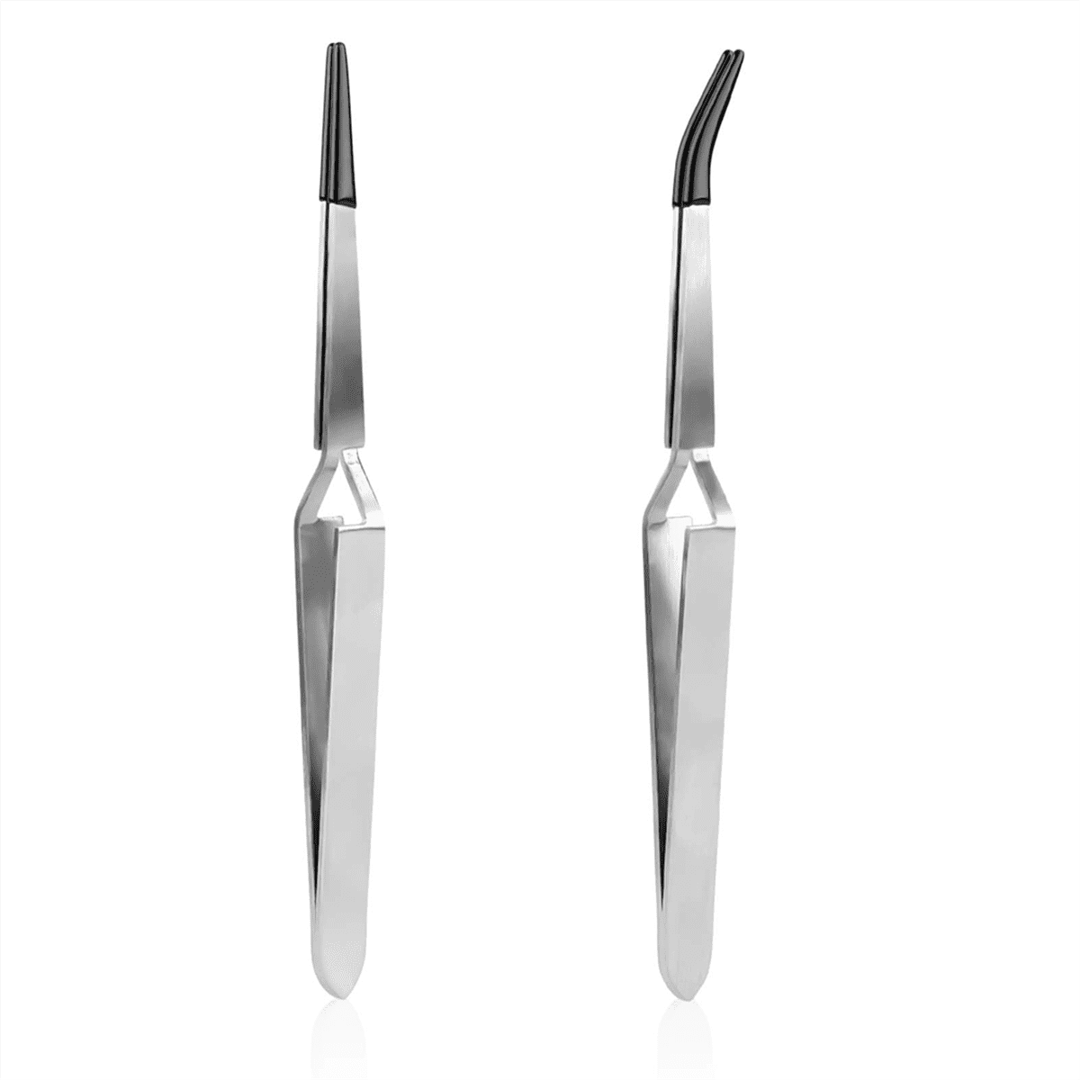 Craft Tweezers,Straight & Bend Curved Pointed Rubber Tips Lock ...