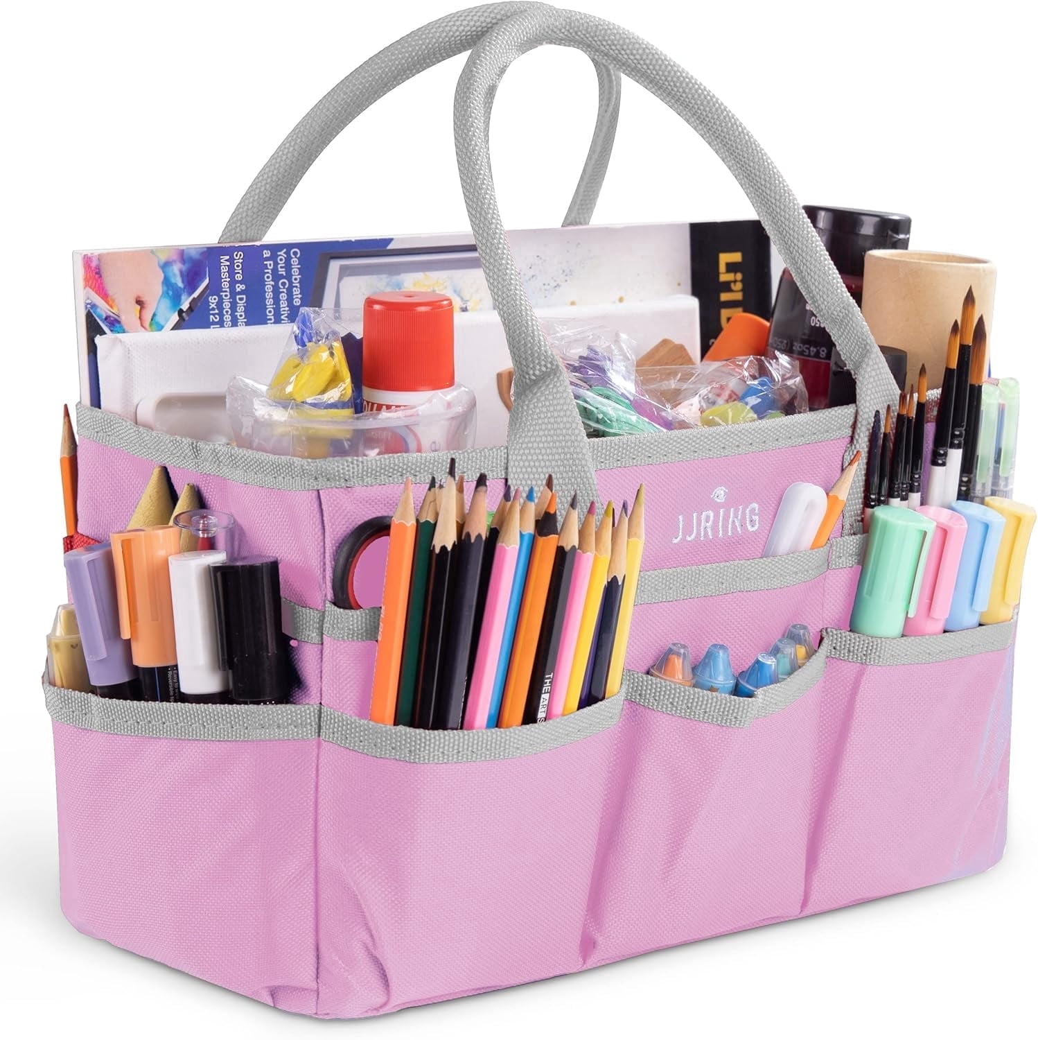 Craft and Art Tote - 600D Pink Nylon Fabric Art Sewing Organizer Bag ...