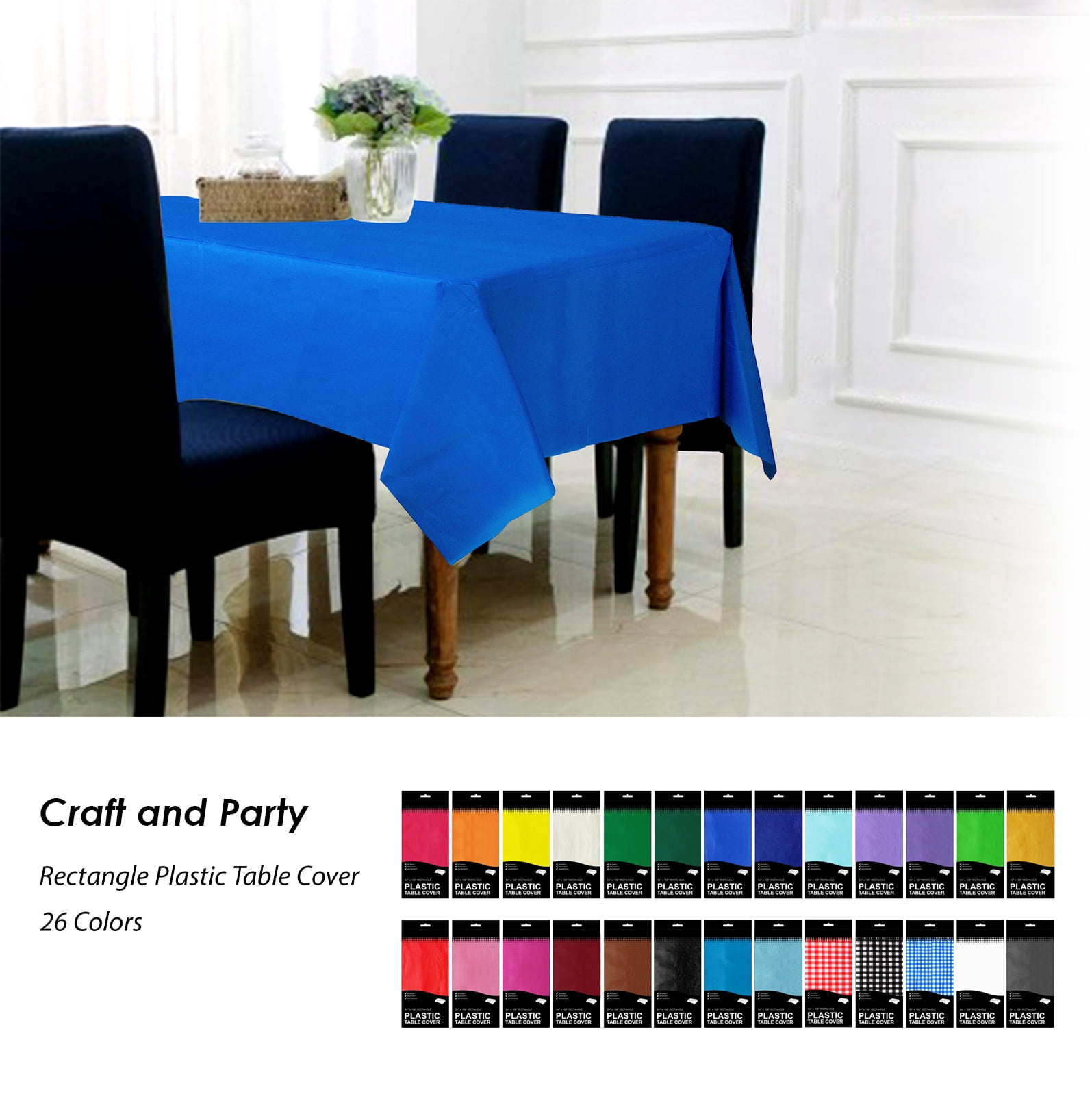 Craft and Party- 4 Packs of Heavy Duty Premium Plastic Tablecloth ...