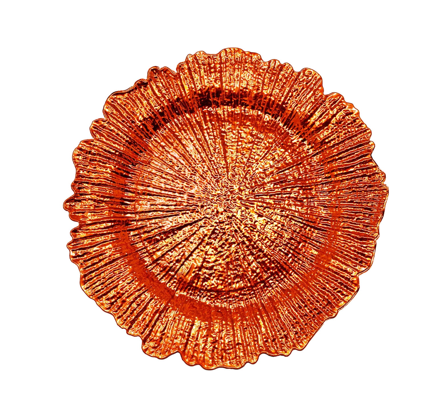 Craft and Party Charger Plate, 12 pcs 13" Round Orange Plastic Reef ...