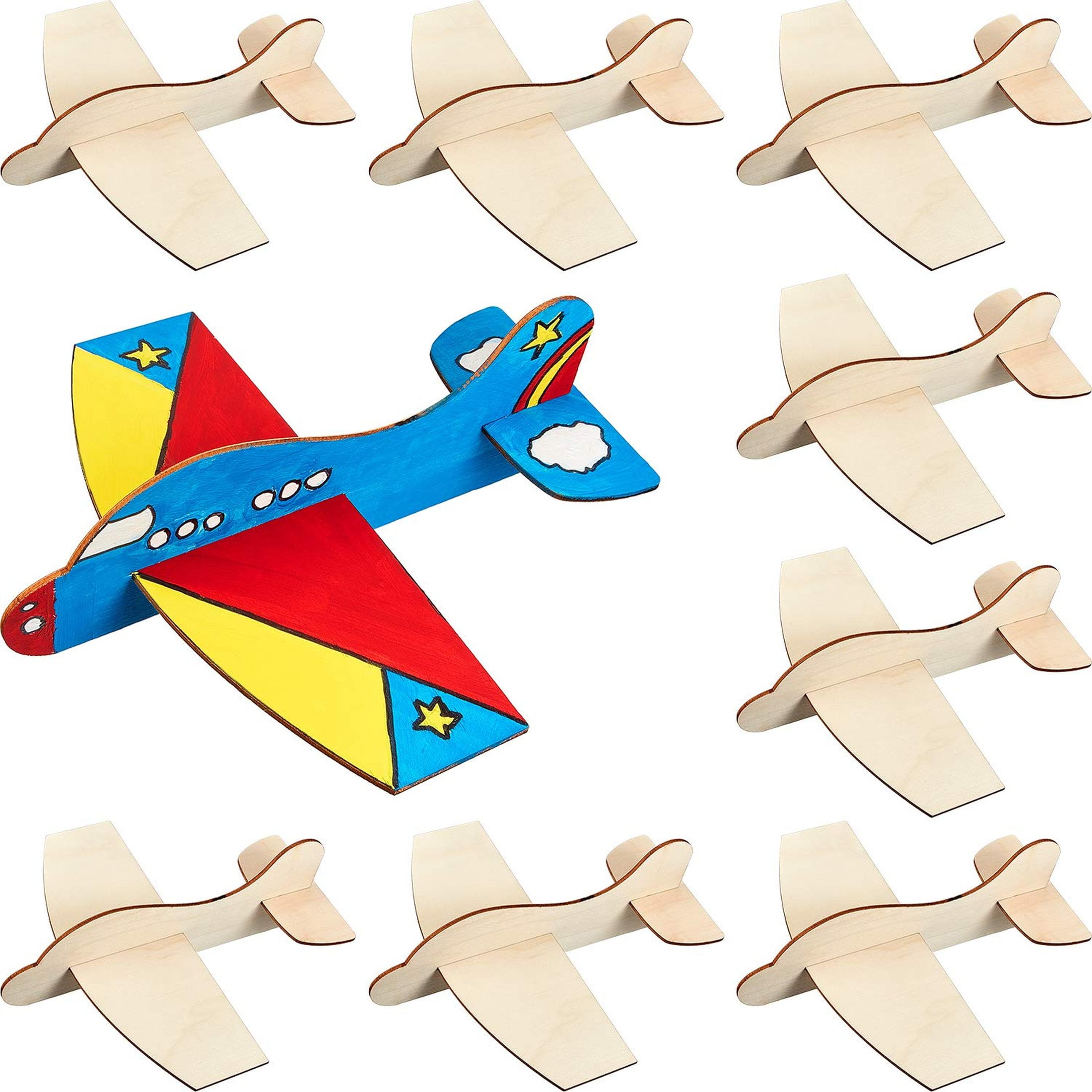 CraftAir DIY Wooden Model Airplane Kit - Set of 8 Balsa Wood Planes for ...