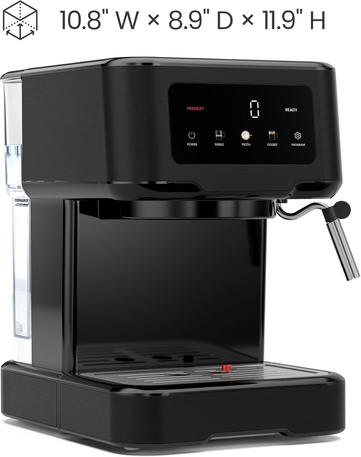 CraftBrew Espresso Machine, 15-Bar Pump Digital Espresso Maker w/Steam ...