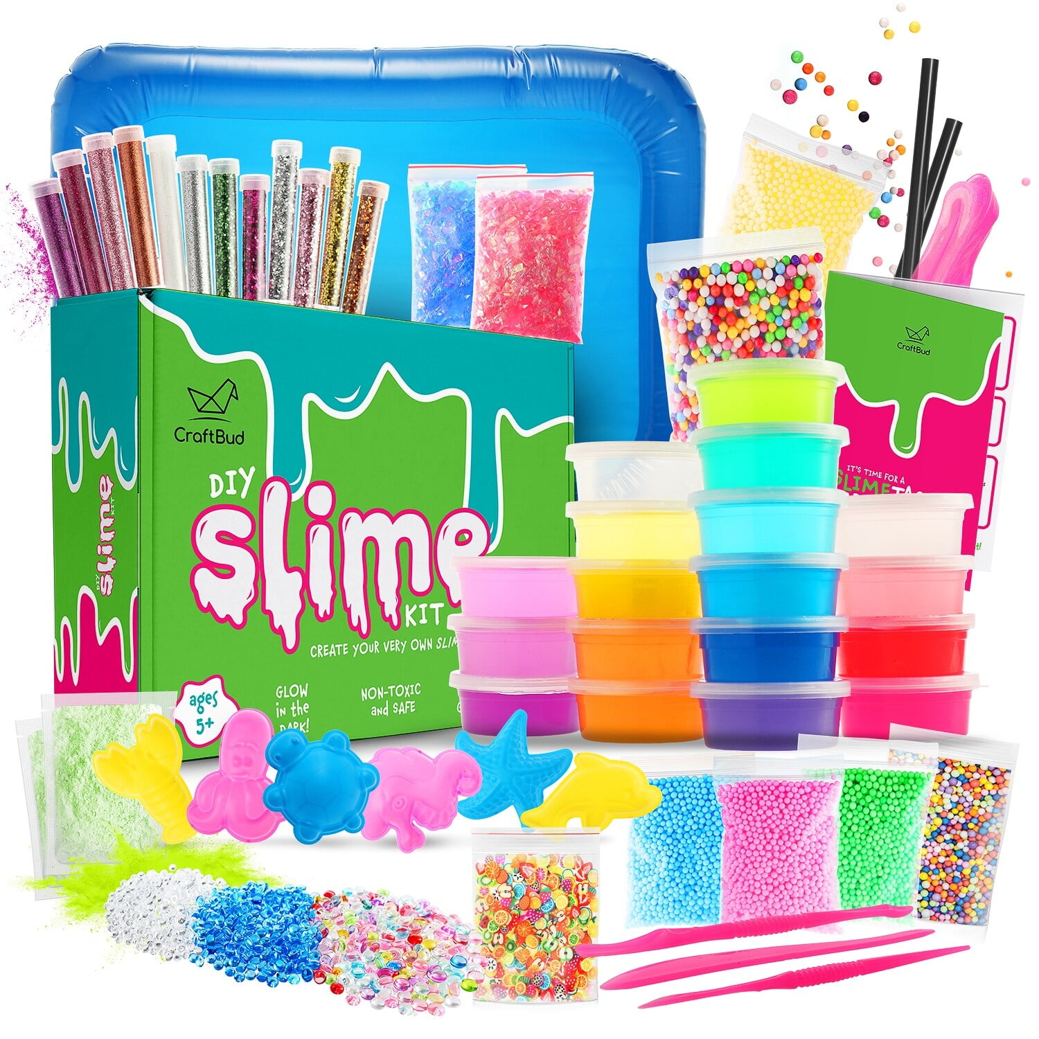 CraftBud DIY Slime Kit - Kids Slime Making Kit with 18 Colors Slime ...