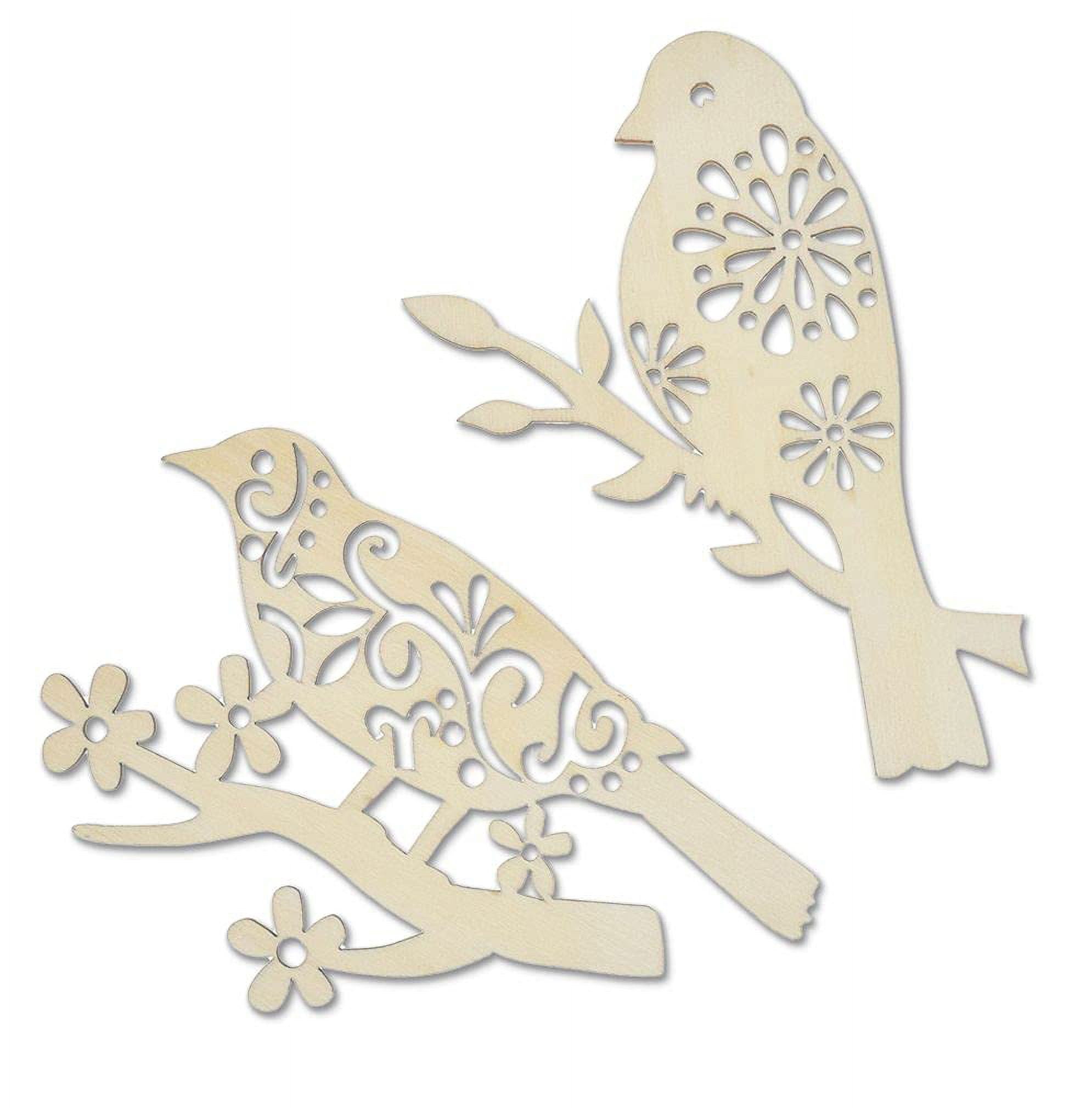 CraftMedley Birds Laser Cut EC36 Wood Craft Shapes - Birds on Branches ...