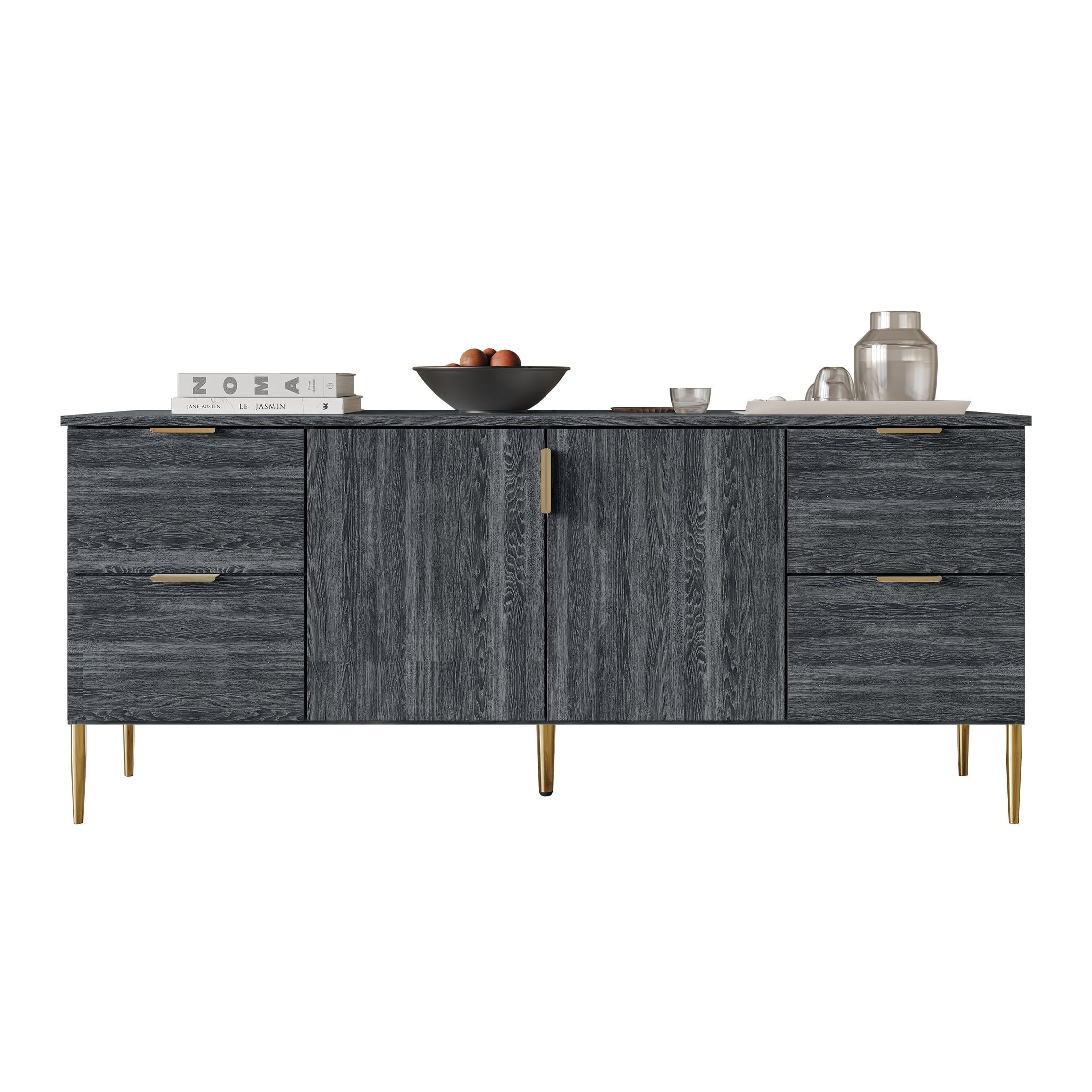 CraftPorch Modern and Luxury Clean-Lines Sideboard Dark Grey - Walmart.com
