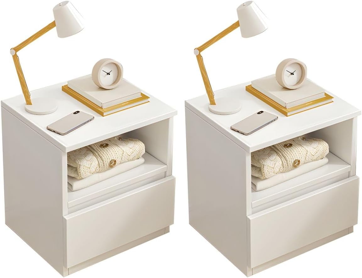 CraftThink Wood Nightstand, Modern Small End Table Mid Century Night ...