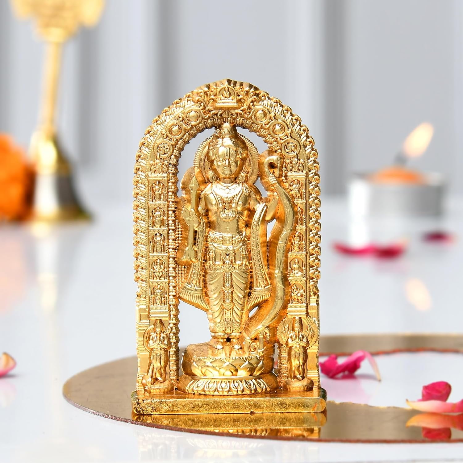 CraftVatika Metal Ram Lalla Idol Ayodhya Golden Metal Shree Ram Lalla ...