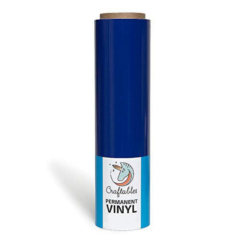 Craftables Dark Blue Vinyl Roll - Permanent, Adhesive, Glossy ...