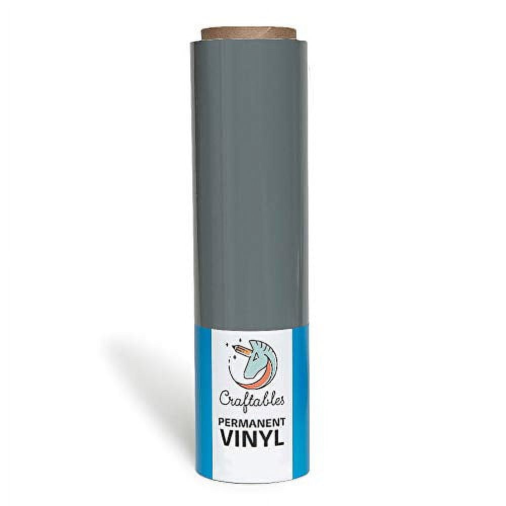 Craftables Grey Vinyl Roll - Permanent, Adhesive, Glossy & Waterproof ...