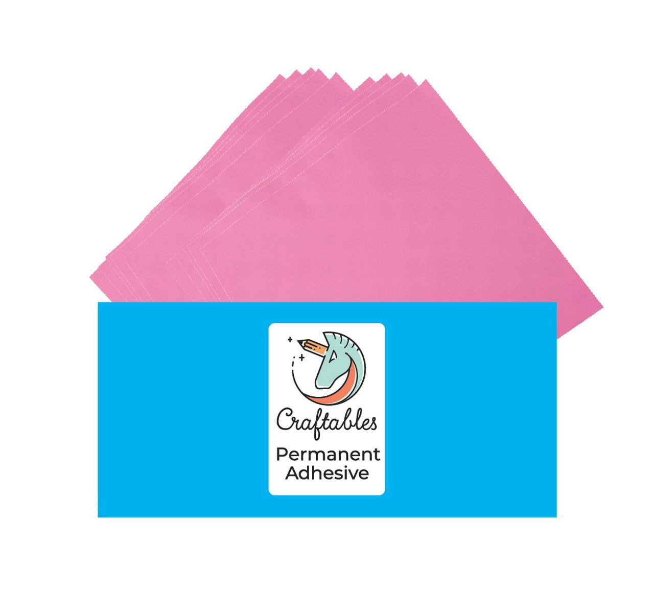 Craftables Light Pink Vinyl Sheets - Permanent, Adhesive, Glossy ...