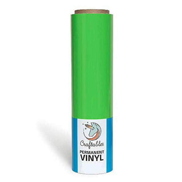 Craftables Lime Green Vinyl Roll - Permanent, Adhesive, Glossy ...
