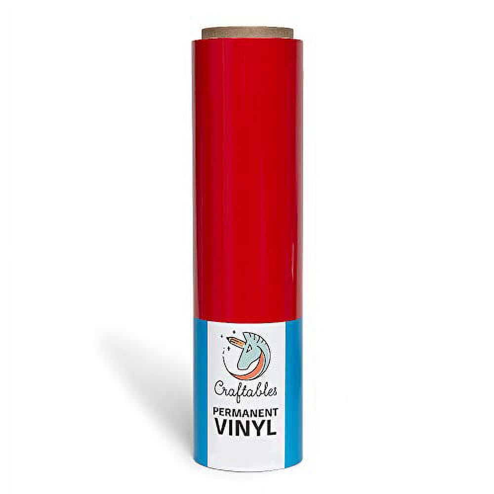 Craftables Red Vinyl Roll - Permanent, Adhesive, Glossy & Waterproof ...