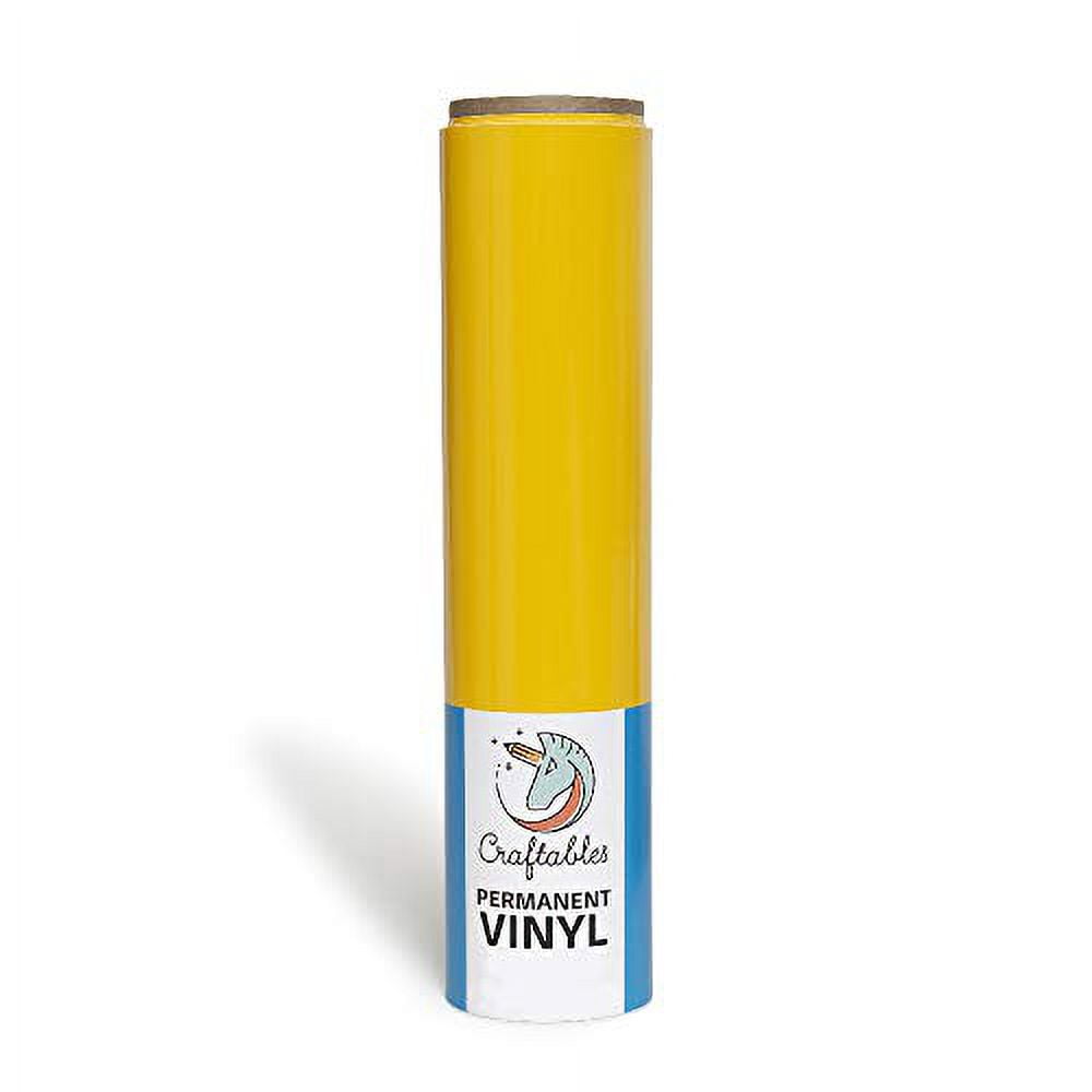 Craftables Yellow Vinyl Roll - Permanent, Adhesive, Glossy & Waterproof ...