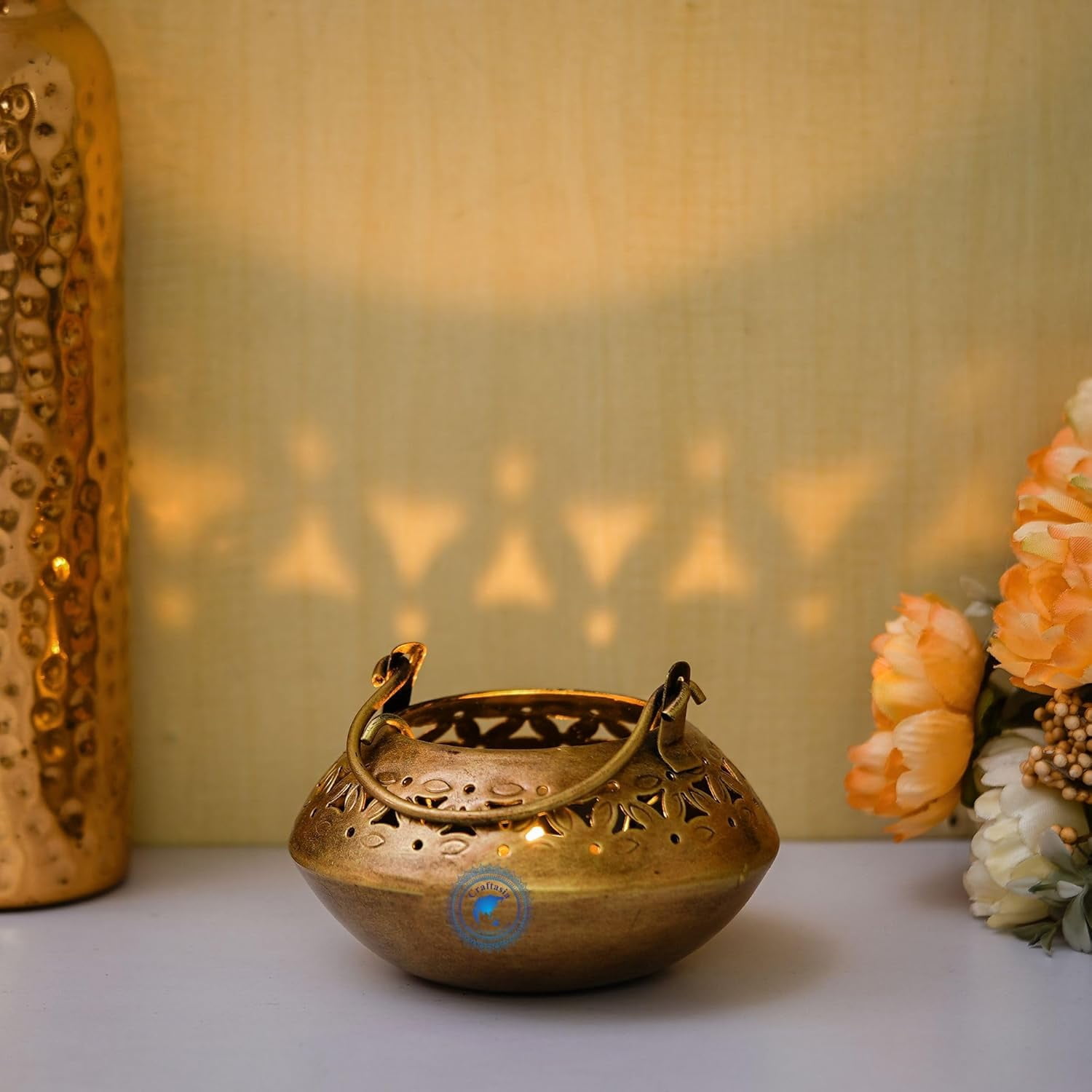 Craftasia Iron Lota Tealight Candle HolderDoop Stand Tea Light Candle ...