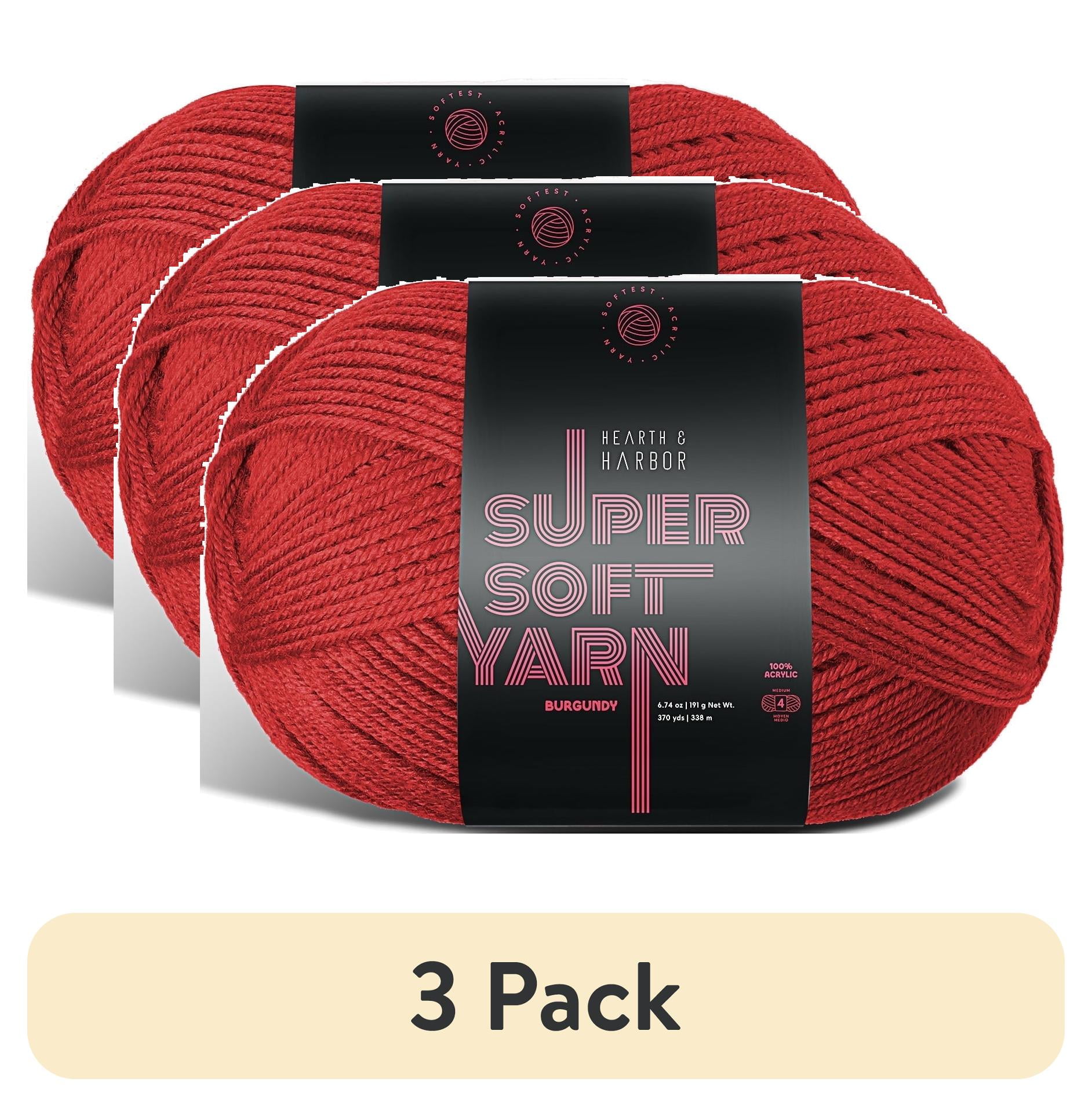 (3 pack) Craftbud Acrylic Yarn For Crocheting And Knitting, (370 Yards ...