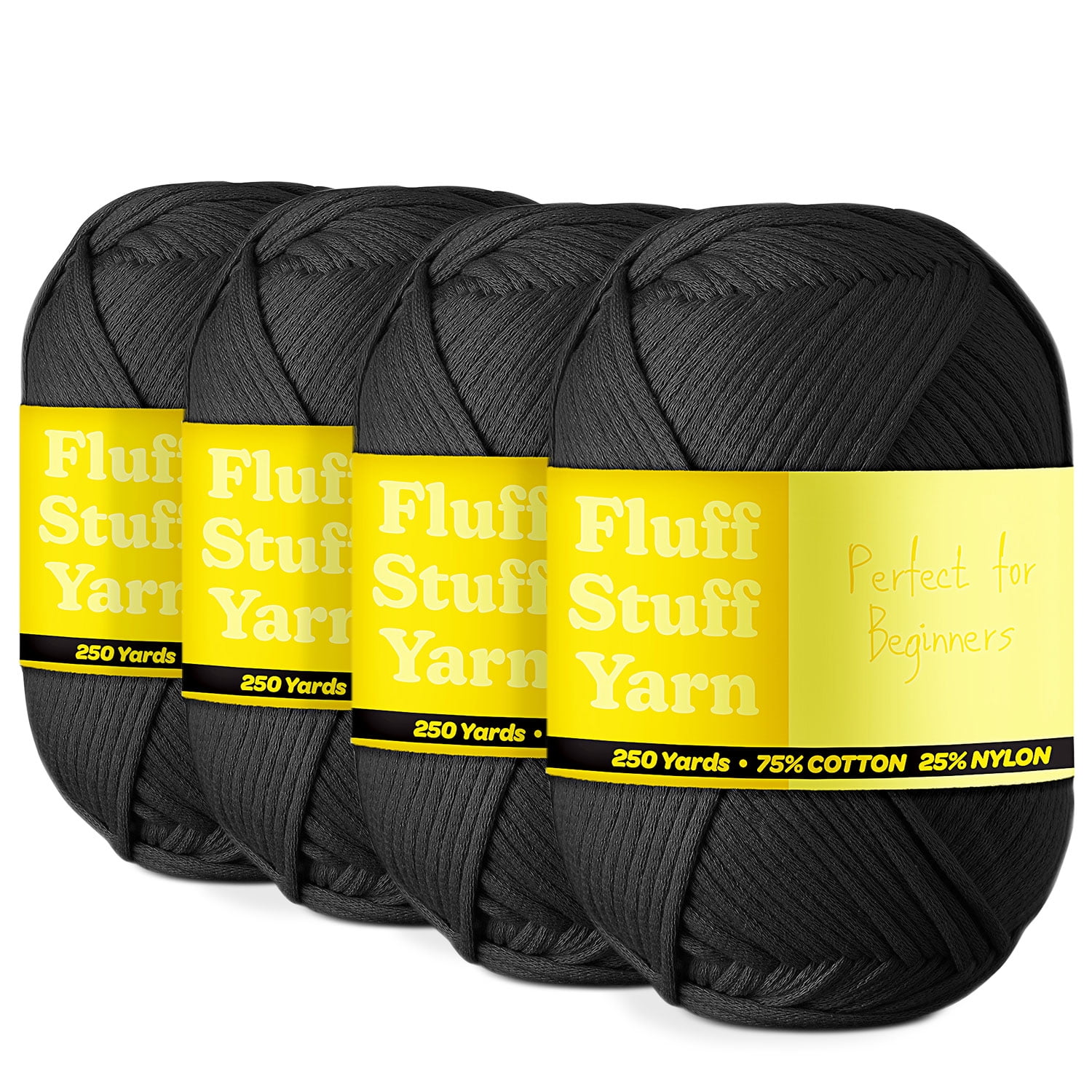 (4 pack) Craftbud Cotton Yarn For Crocheting And Knitting, (250 Yards ...