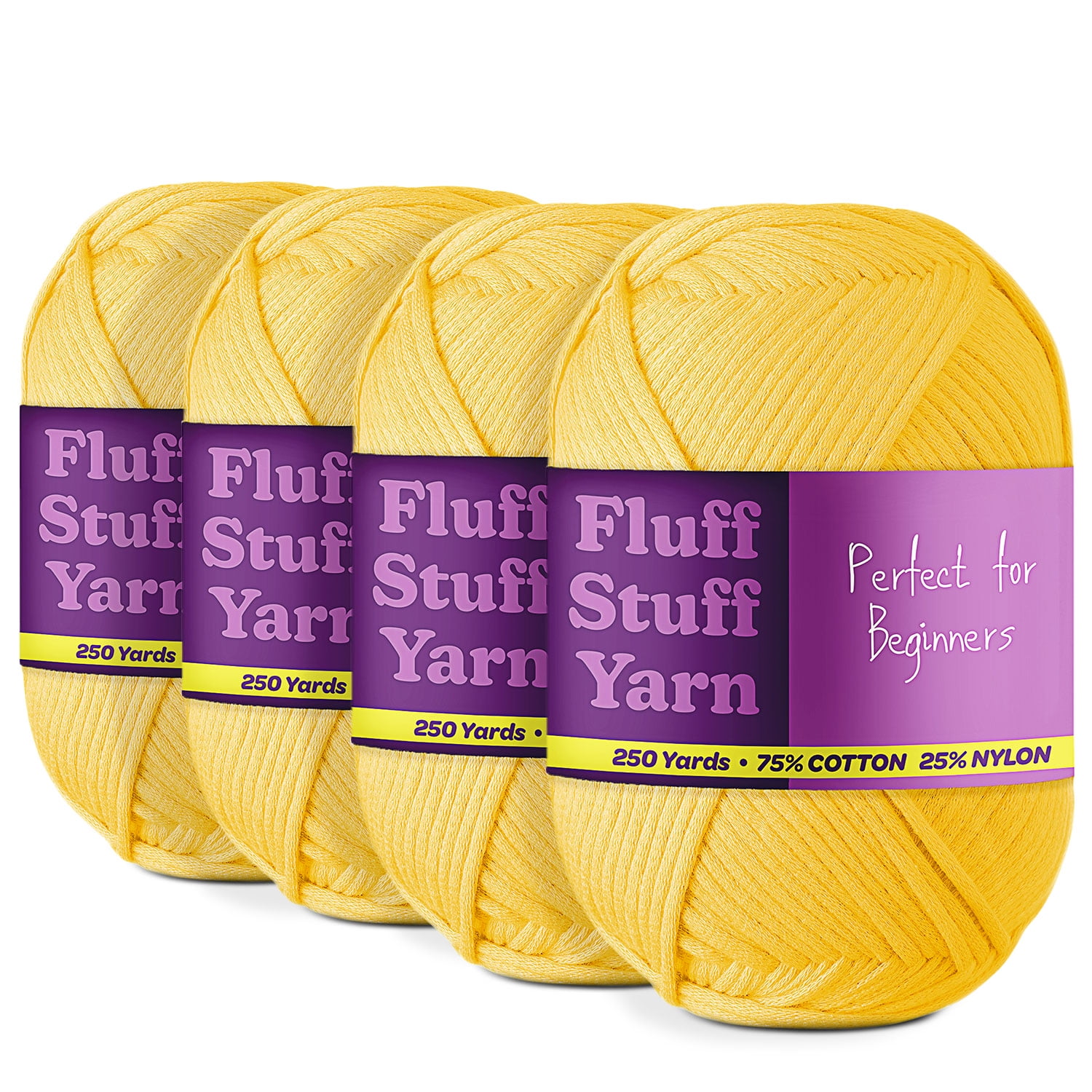(4 pack) Craftbud Cotton Yarn For Crocheting And Knitting, (250 Yards ...
