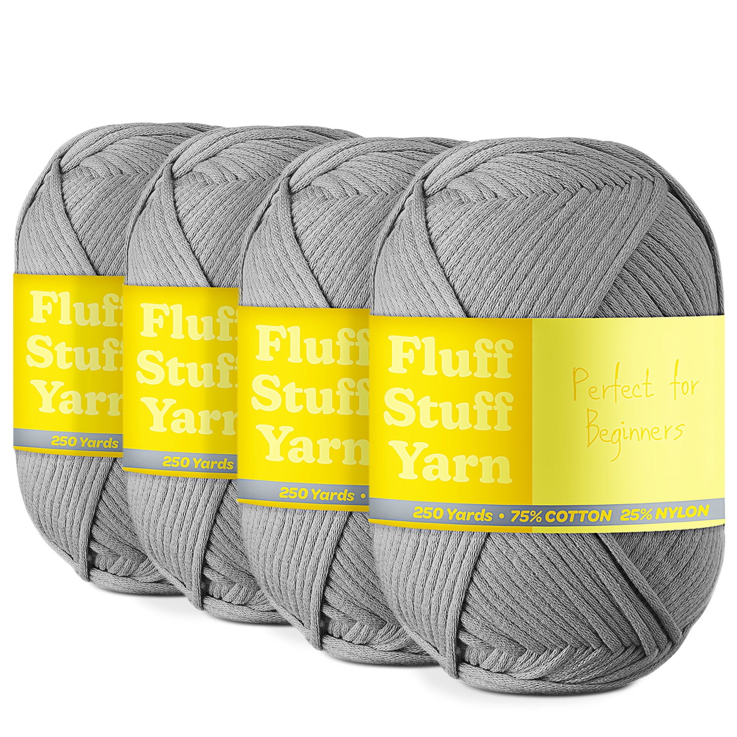 (4 pack) Craftbud Cotton Yarn For Crocheting And Knitting, (250 Yards ...