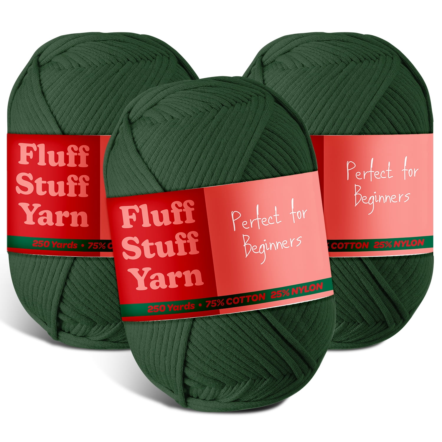 (3 pack) Craftbud Cotton Yarn For Crocheting And Knitting, (250 Yards ...