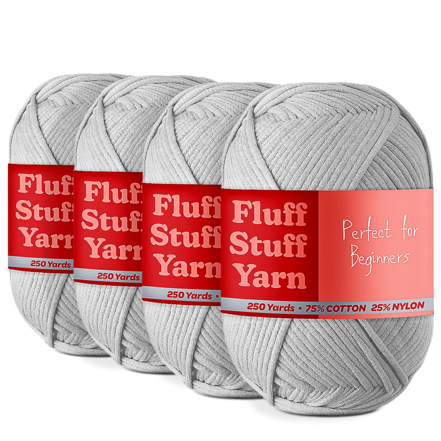 (4 pack) Craftbud Cotton Yarn For Crocheting And Knitting, (250 Yards ...