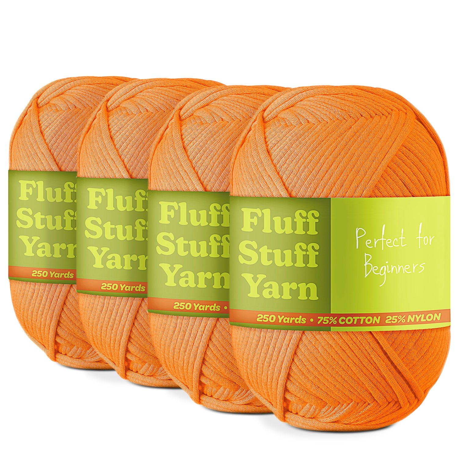 (4 pack) Craftbud Cotton Yarn For Crocheting And Knitting, (250 Yards ...