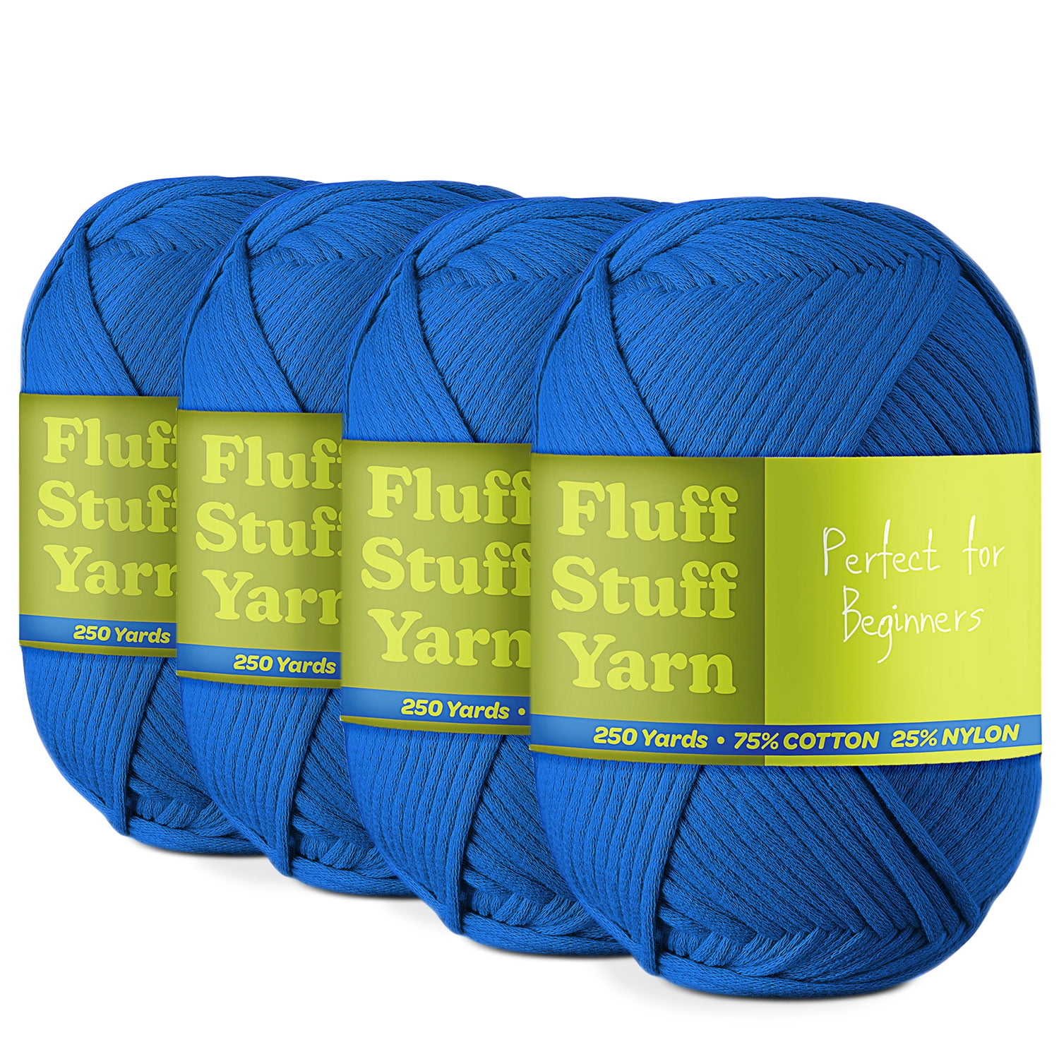 (4 pack) Craftbud Cotton Yarn For Crocheting And Knitting, (250 Yards ...