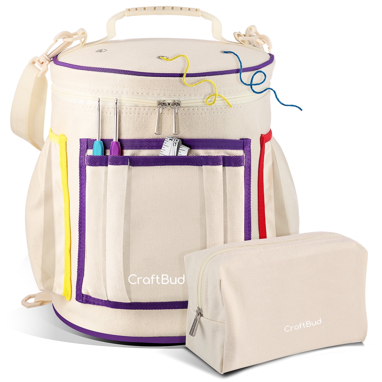 Craftbud Large Crochet Bag Yarn Organizer, Durable Knitting Bag with ...