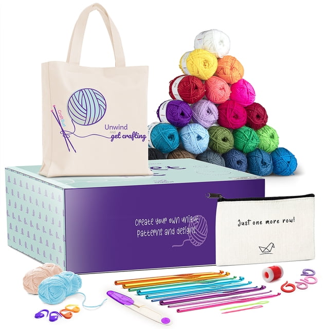 Craftbud DIY Crochet Kit (45 Pieces), Beginner Crochet Set - Shop Black ...
