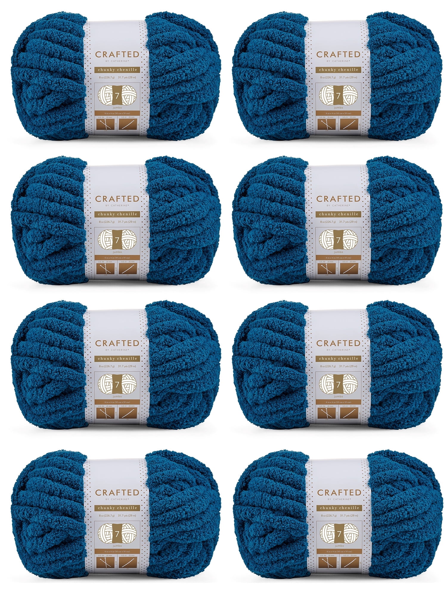 Crafted By Catherine Chunky Chenille Yarn - 8 Pack (8 oz / 227 g, 31.7 ...