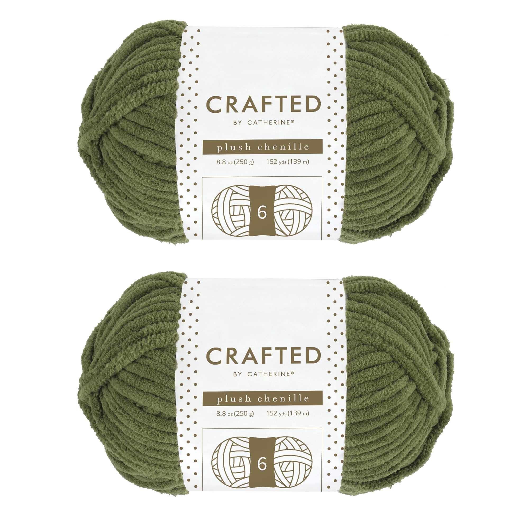 Crafted by Catherine Plush Chenille Yarn for Knitting, Crocheting and ...