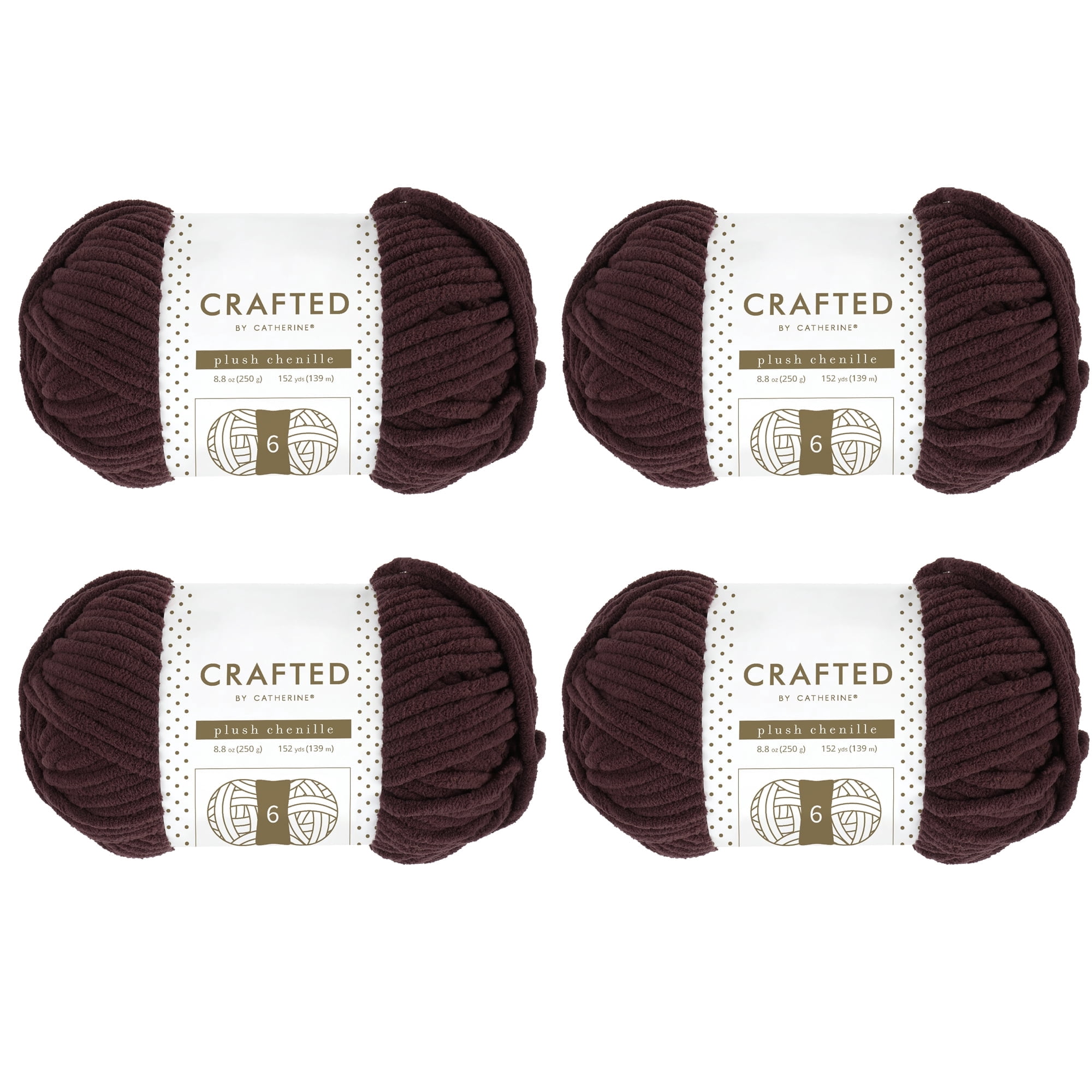 Crafted by Catherine Plush Chenille Yarn for Knitting, Crocheting and ...