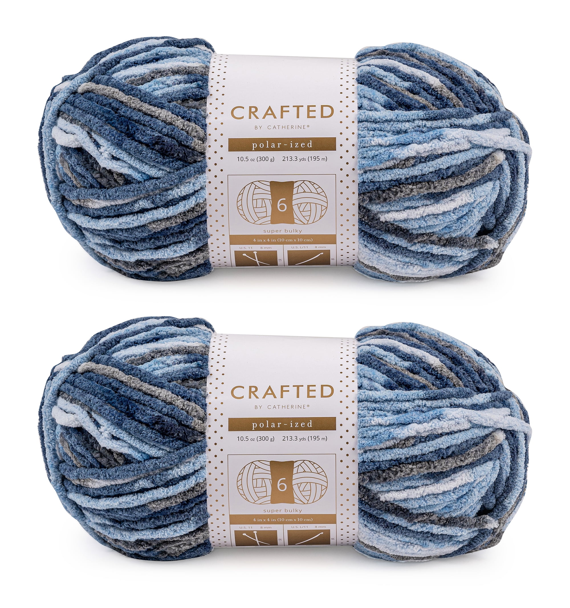 Crafted by Catherine Baby Blue Multi Polarized Super Bulky Yarn, 213 ...